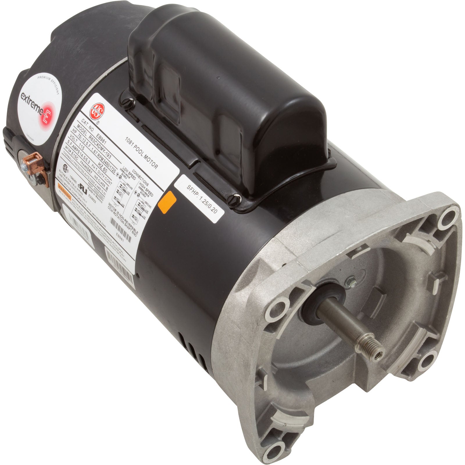 Motor, Nidec/US Motor, 0.75hp, 115v, 2-Spd, 56Yfr, SQFL, Full – PST ...