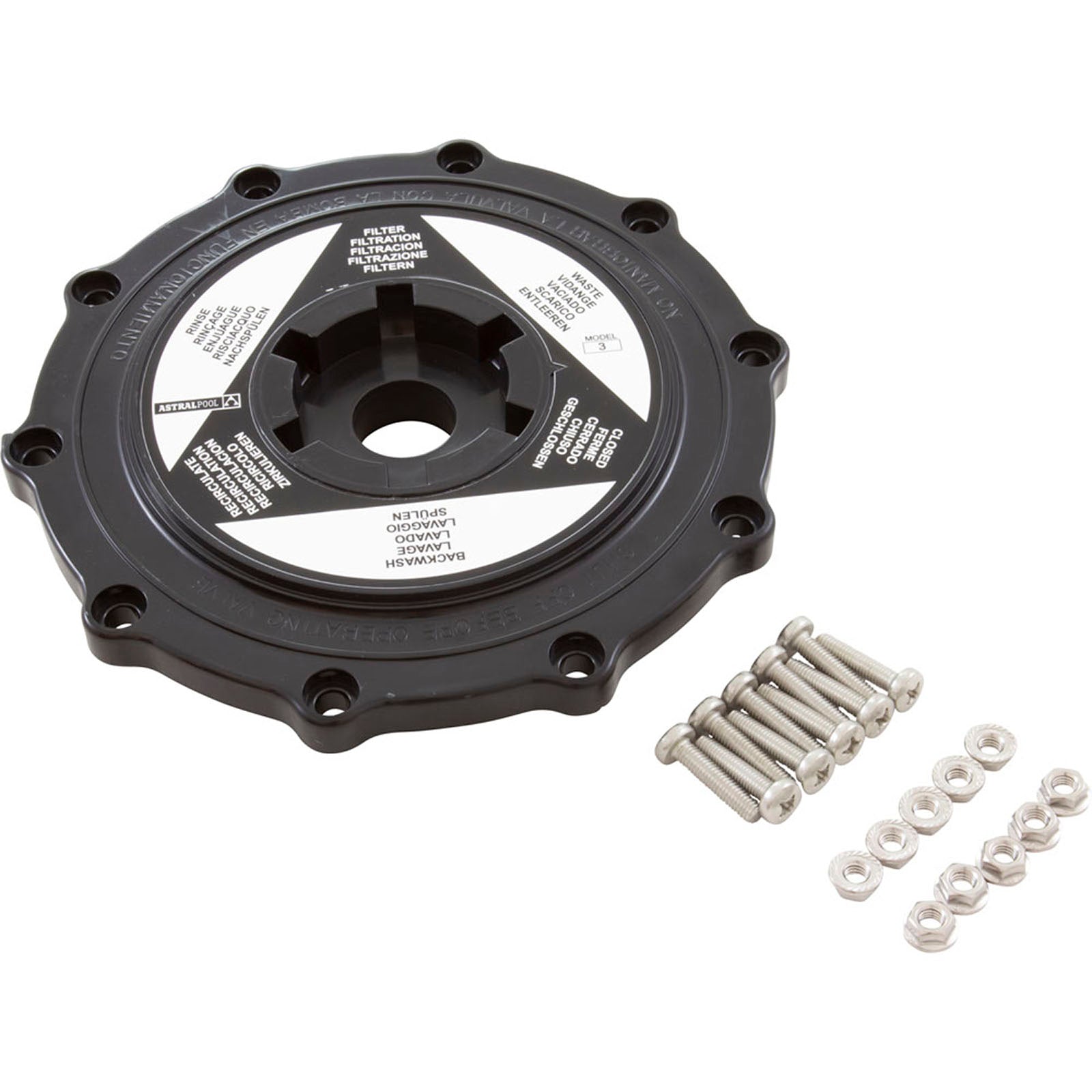 Valve Lid, Astral, Black Top 2" Multiport Valves, with Label – PST Pool ...