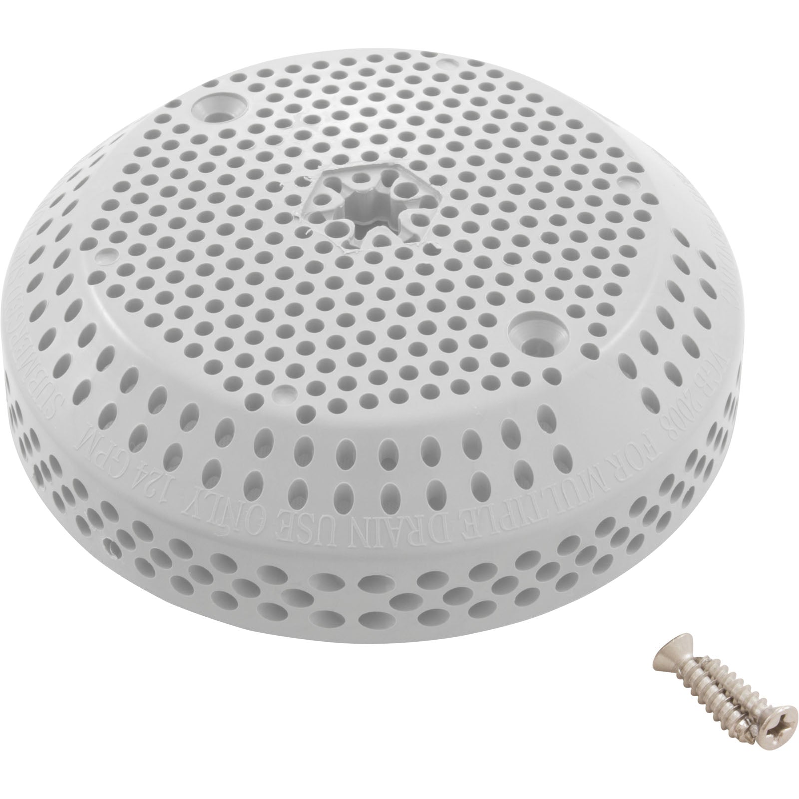 Suction Cover, BWG/GG, 3-3/4", 124 gpm, White, w/Screws – PST Pool Supplies