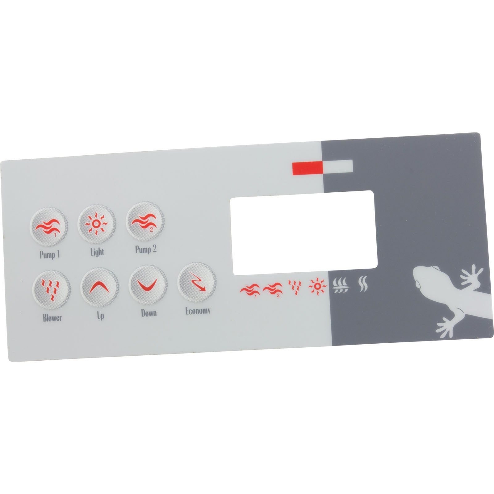 Overlay, Gecko TSC-8-GE2, 7-Button, P1, P2, Bl, Lt – PST Pool Supplies