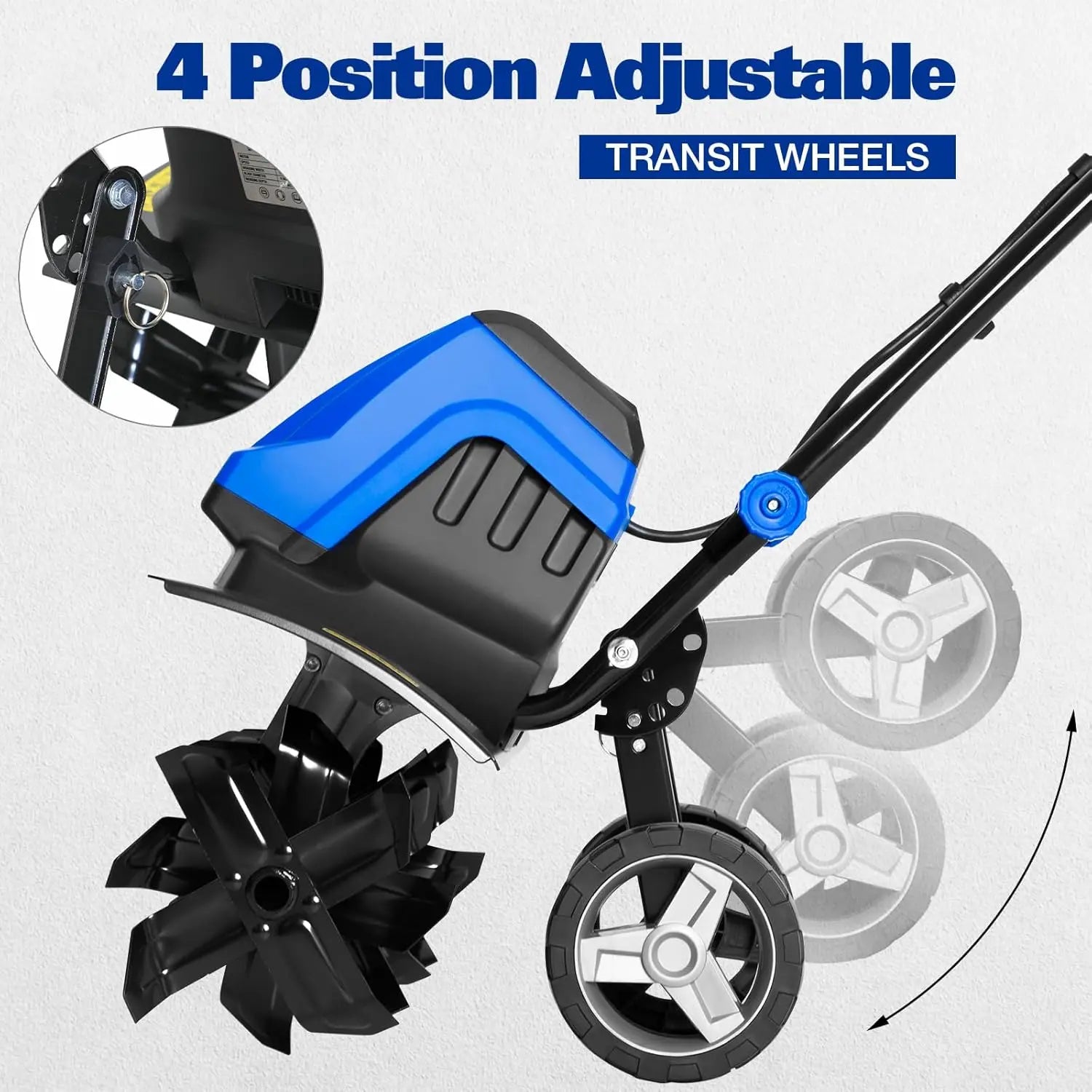 BILT HARD 18" Electric Garden Tiller – 15 Amp Corded Cultivator with 6 ...