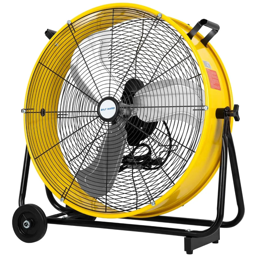 BILT HARD 24" 8100 CFM High Velocity Drum Fan: 3-Speed Heavy Duty Meta ...